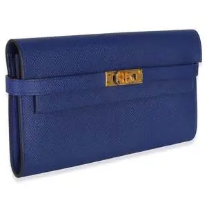 Hermès Bleu Electrique Epsom Kelly Longue Wallet Ghw