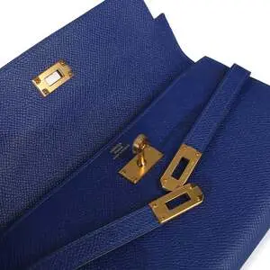 Hermès Bleu Electrique Epsom Kelly Longue Wallet Ghw