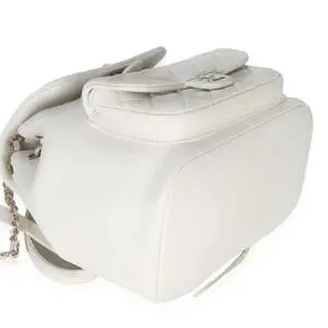 Chanel Quilted Lambskin Duma Drawstring Backpack - White