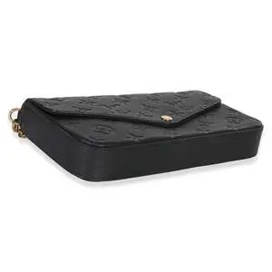 LOUIS VUITTON Monogram Empreinte Felicie Pochette Shoulder Bag - Black