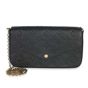 LOUIS VUITTON Monogram Empreinte Felicie Pochette Shoulder Bag - Black