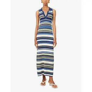 Simkhai Kerrin Collared Cotton-knit Midi Dress