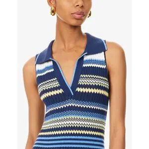 Simkhai Kerrin Collared Cotton-knit Midi Dress