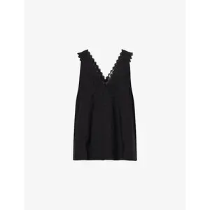 Dissh Annabel V-neck Sleeveless Embroidered Top