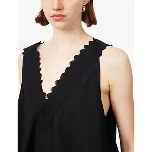 Dissh Annabel V-neck Sleeveless Embroidered Top