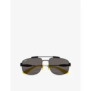Ray-ban Rb3789m Square-frame Metal Sunglasses