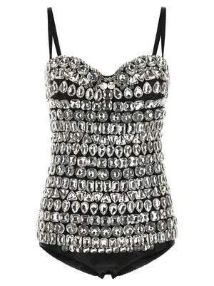Dolce & Gabbana Crystal Bodysuit - Silver