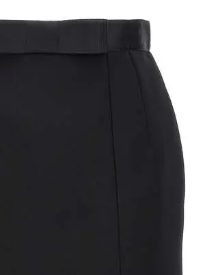 Dolce & Gabbana Wool Pencil Skirt With Satin Detail