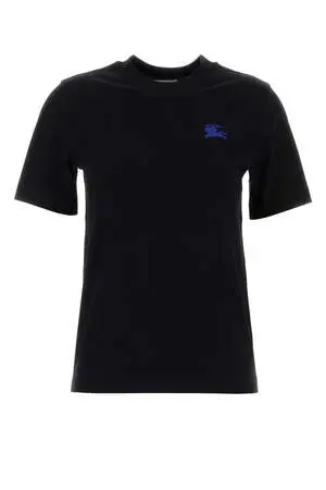 Burberry Cotton T-shirt With Emblem Detail - Black