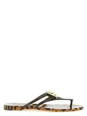 Dolce & Gabbana Rubber Flip-flop Slides With Dg Logo - Multicolor