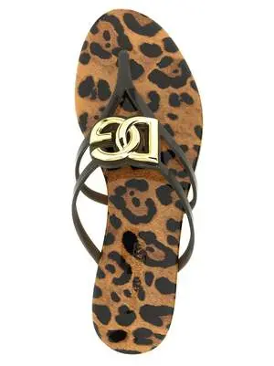 Dolce & Gabbana Rubber Flip-flop Slides With Dg Logo - Multicolor