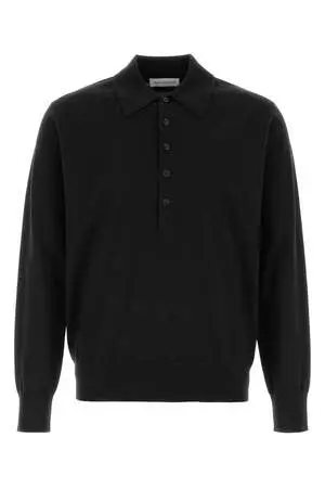 Dries Van Noten Wool Muano Polo Shirt - Black