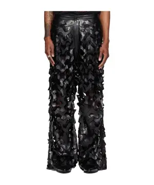 LU'U DAN Laser Cut Faux Leather Pants