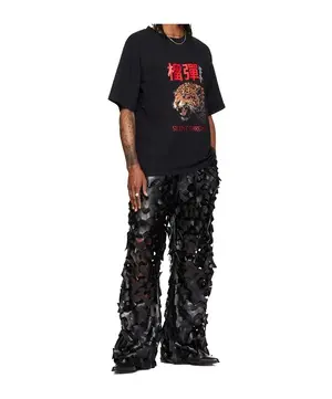 LU'U DAN Laser Cut Faux Leather Pants