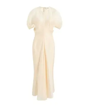 Khaite Round Neck Pleated Dress - No
