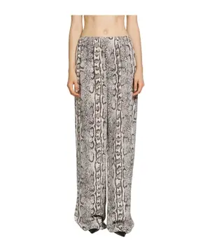 Balenciaga Python Print Silk Pyjama Pants - Gray