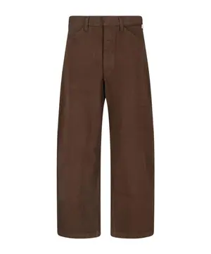 LEMAIRE Straight-leg Trousers With Button Placket And Multiple Pockets