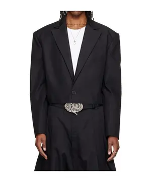 LU'U DAN Slashed Long-sleeved Blazer - Black