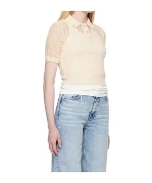 RECTO Mesh Cropped Polo Shirt