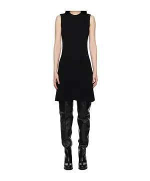 RECTO Round Neck Mini Dress - Black