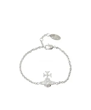 VIVIENNE WESTWOOD Crystal Planet Logo Bracelet - Gray