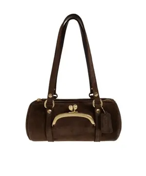 COACH Double-handled Shoulder Bag With Kiss Lock Pocket - Black