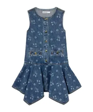 SELF-PORTRAIT Round Neck Sleeveless Dress - Blue