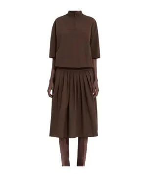 MAISON MARGIELA Wool Shirting Shirt-dress - Brown