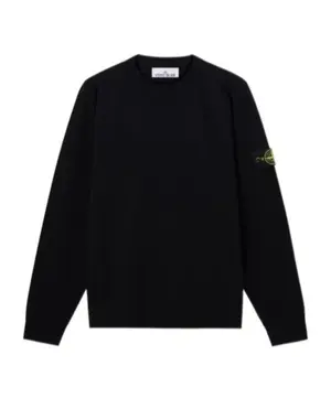 Stone Island Logo-patch Crew-neck Sweater - Black