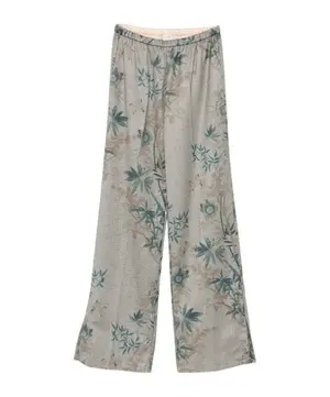 FORTE_FORTE Patterned Casual Trousers - Gray