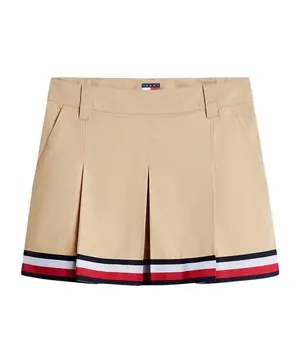 Tommy Hilfiger Global Stripe Tape Pleated Mini Skirt - Nude