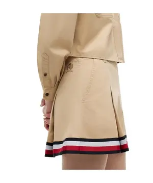 Tommy Hilfiger Global Stripe Tape Pleated Mini Skirt