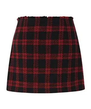Pinko Check Buckle-fastening Midi Skirt