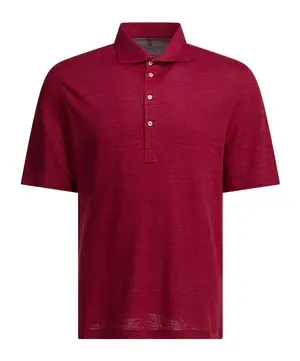 Brunello Cucinelli Collared Short-sleeved Polo Shirt - Red
