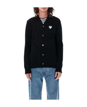 Play Comme Des Garcon V-neck Long-sleeved Sweater