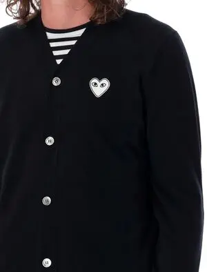 Play Comme Des Garcon V-neck Long-sleeved Sweater