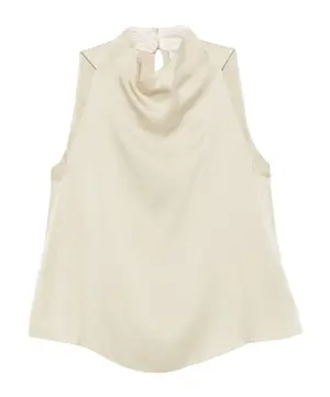 FORTE_FORTE Sleeveless High Neck Blouse - White