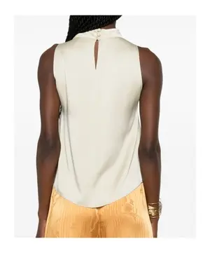 FORTE_FORTE Sleeveless High Neck Blouse - White