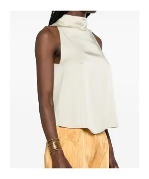 FORTE_FORTE Sleeveless High Neck Blouse - White
