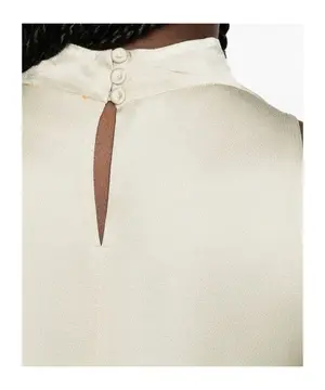 FORTE_FORTE Sleeveless High Neck Blouse - White