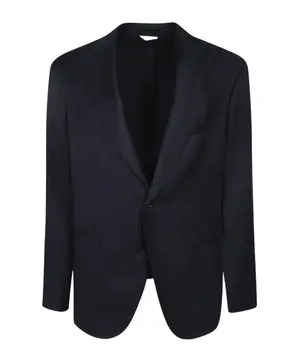 Boglioli Notched Lapel Silk Jacket - Blue