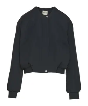 Khaite Cropped Bomber Jacket With Elasticized Hem
