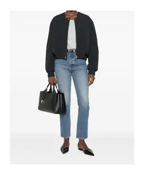 Khaite Cropped Bomber Jacket With Elasticized Hem