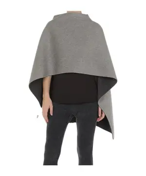 Alberta Ferretti Asymmetrical Cape - Grey Pattern