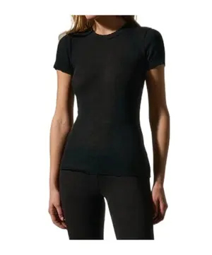 JAMES PERSE Cotton Cashmere Blend Ribbed Crew - Black