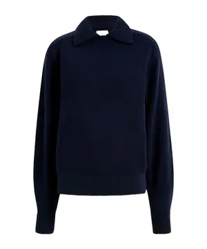 Khaite Jackson Long-sleeved Knitted Polo Shirt - Black