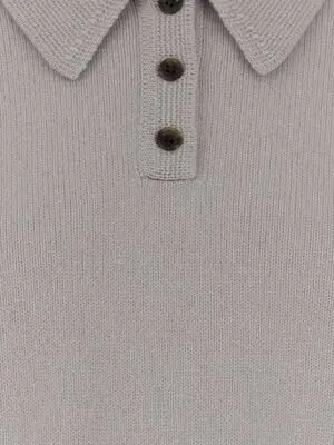 LISA YANG Long Sleeve Polo Sweater - Gray