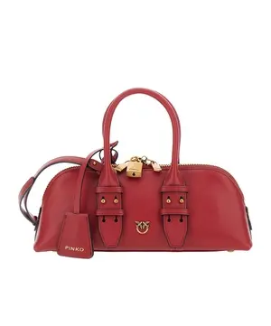 Pinko Handbag With Leather Details - Red