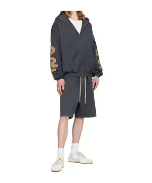 Fear Of God Logo Print Zip Hoodie