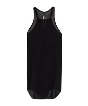 Rick Owens Ribbed Longline Tank Top - Black